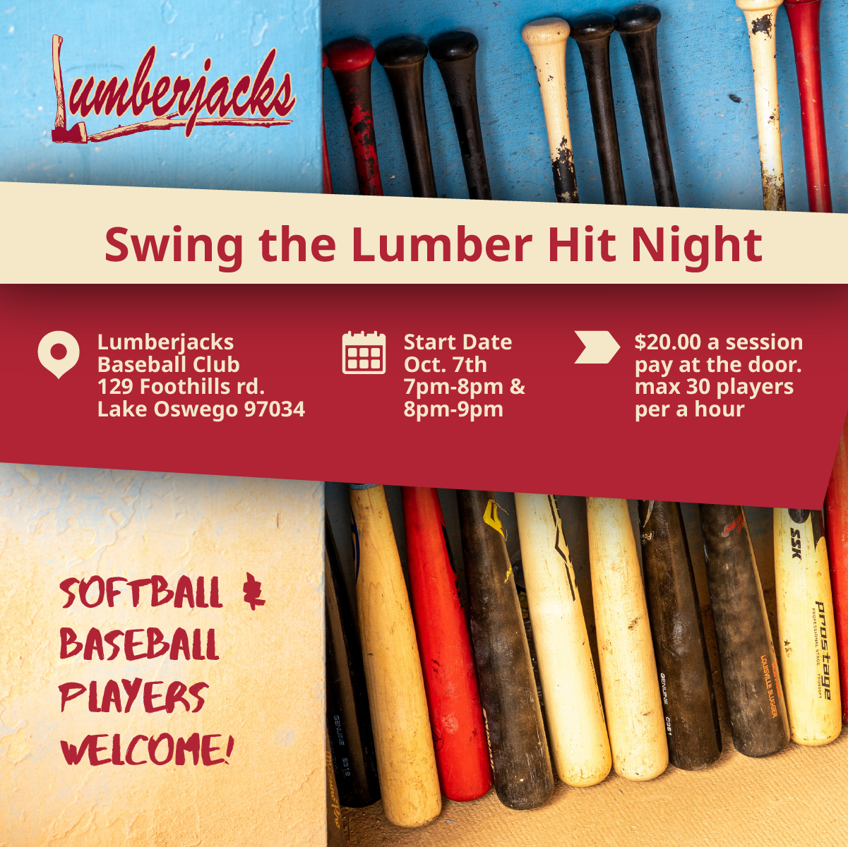 Upcoming - Lumberjack Baseball Club - Lake Oswego, Oregon